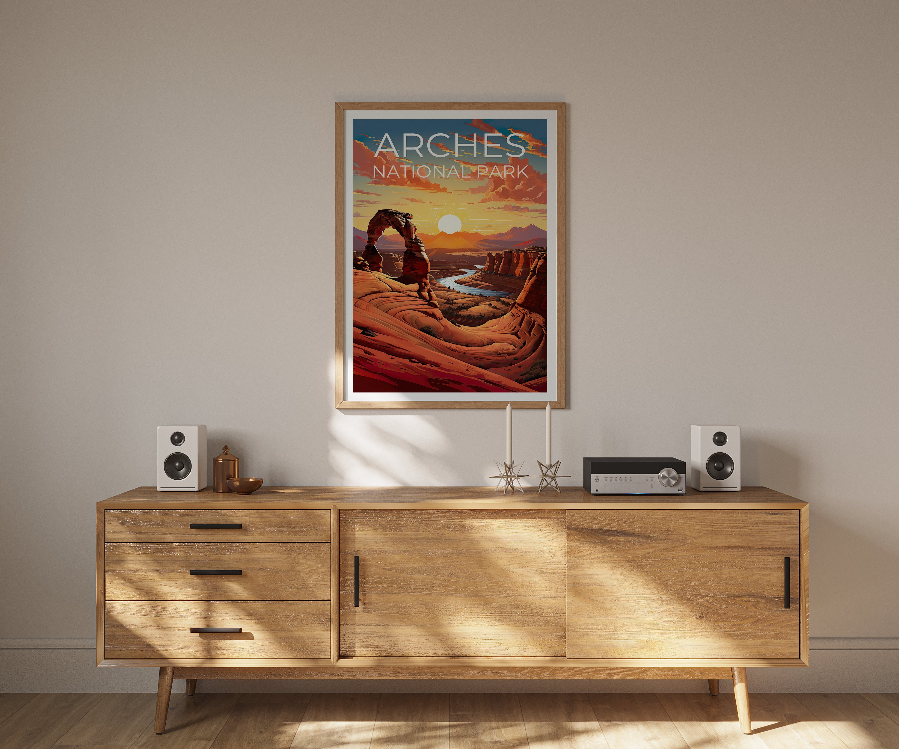 Arches Park Travel Poster, Delicate Arch Wall Art, Delicate Arch Print ...