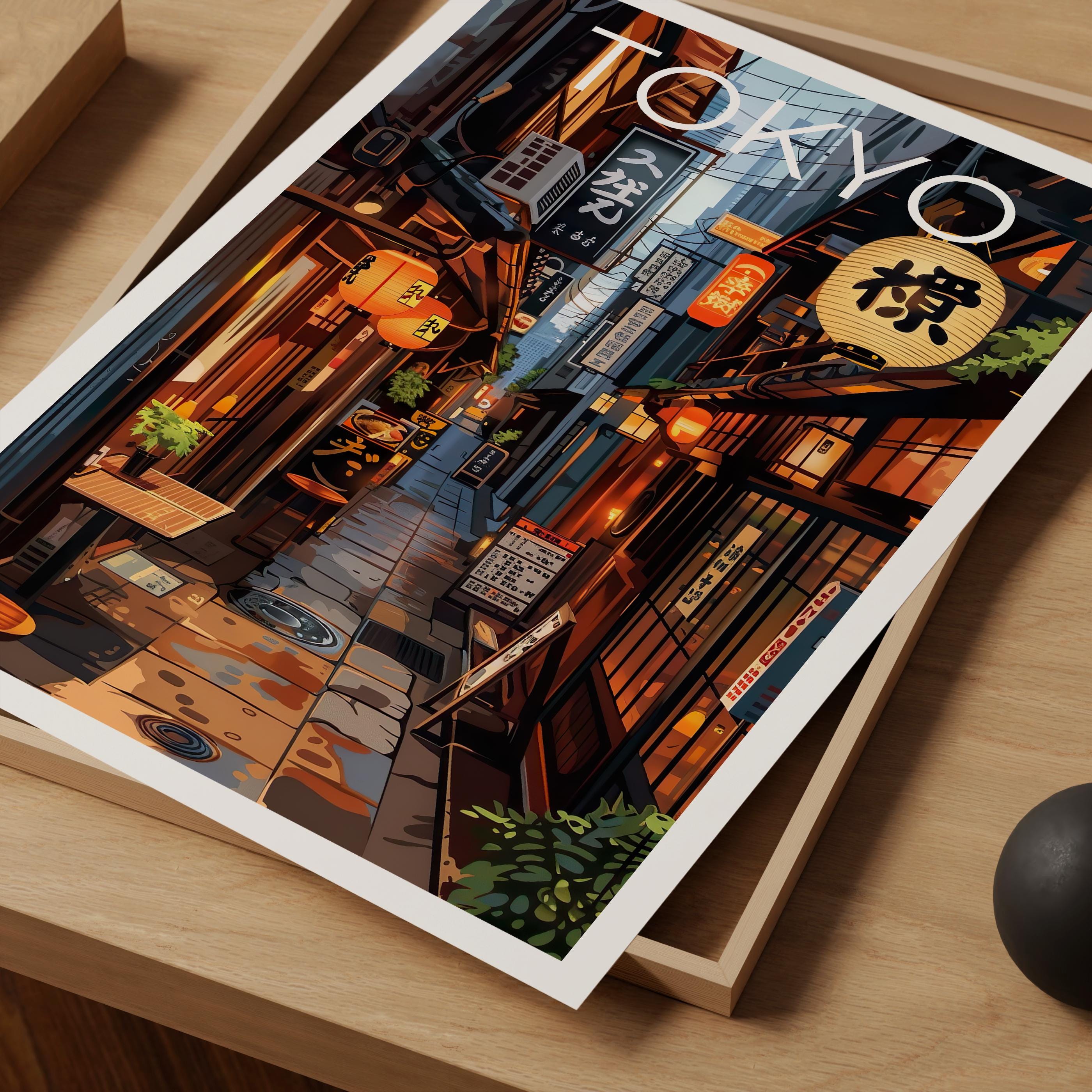 Tokyo Cityscape Poster Japan Travel Print Japanese Bar Art Asia Cafe ...