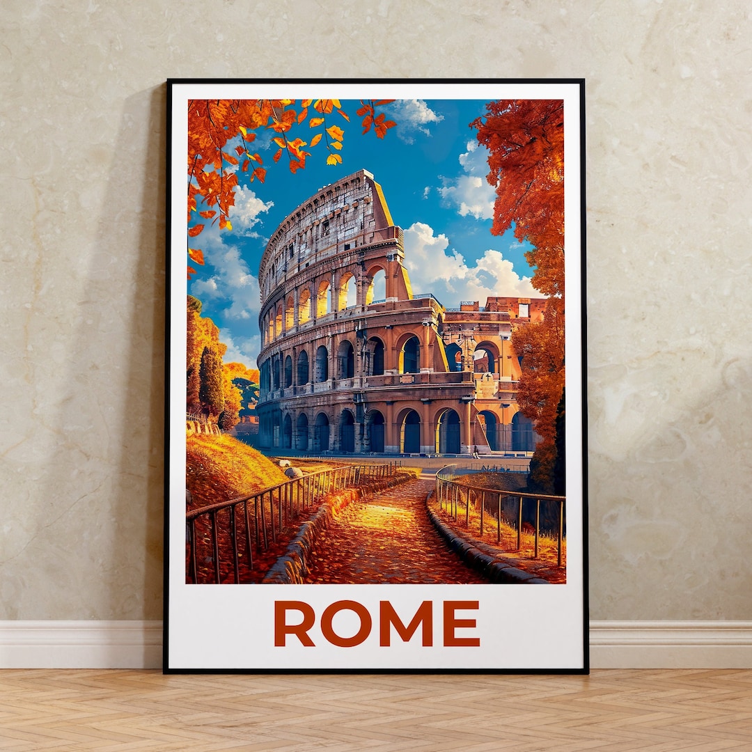Colosseum Travel Poster, Rome Wall Art, Rome Print, Colosseum Poster ...