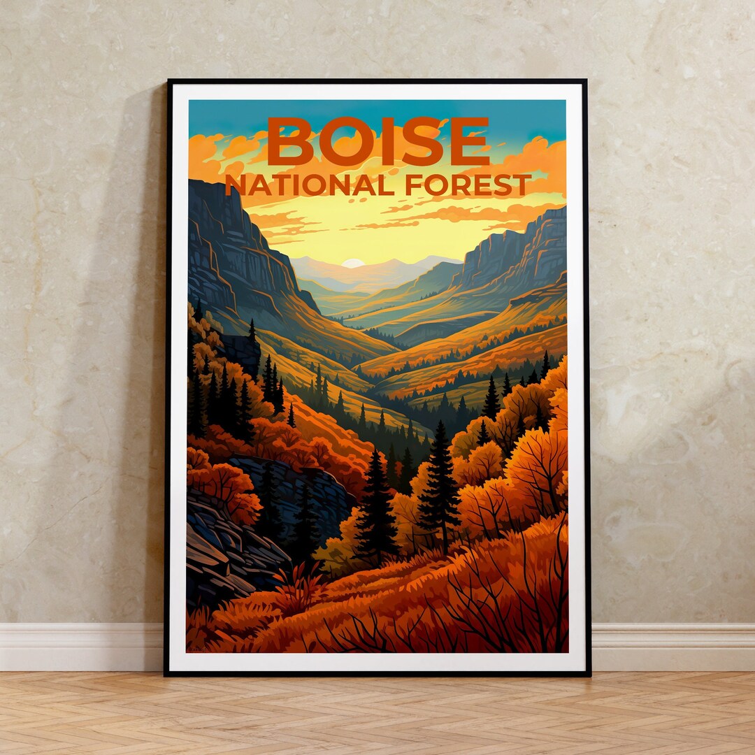 Boise National Forest Poster, Idaho Print, Idaho Art, Boise National ...