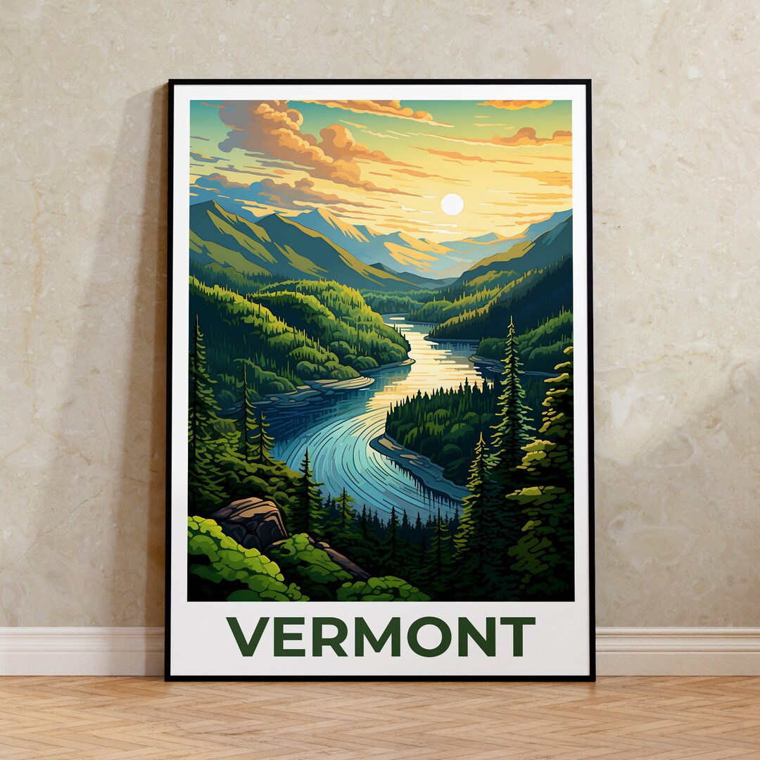 Vermont Poster, Vermont Print, Green Mountains Poster, Green Mountains ...