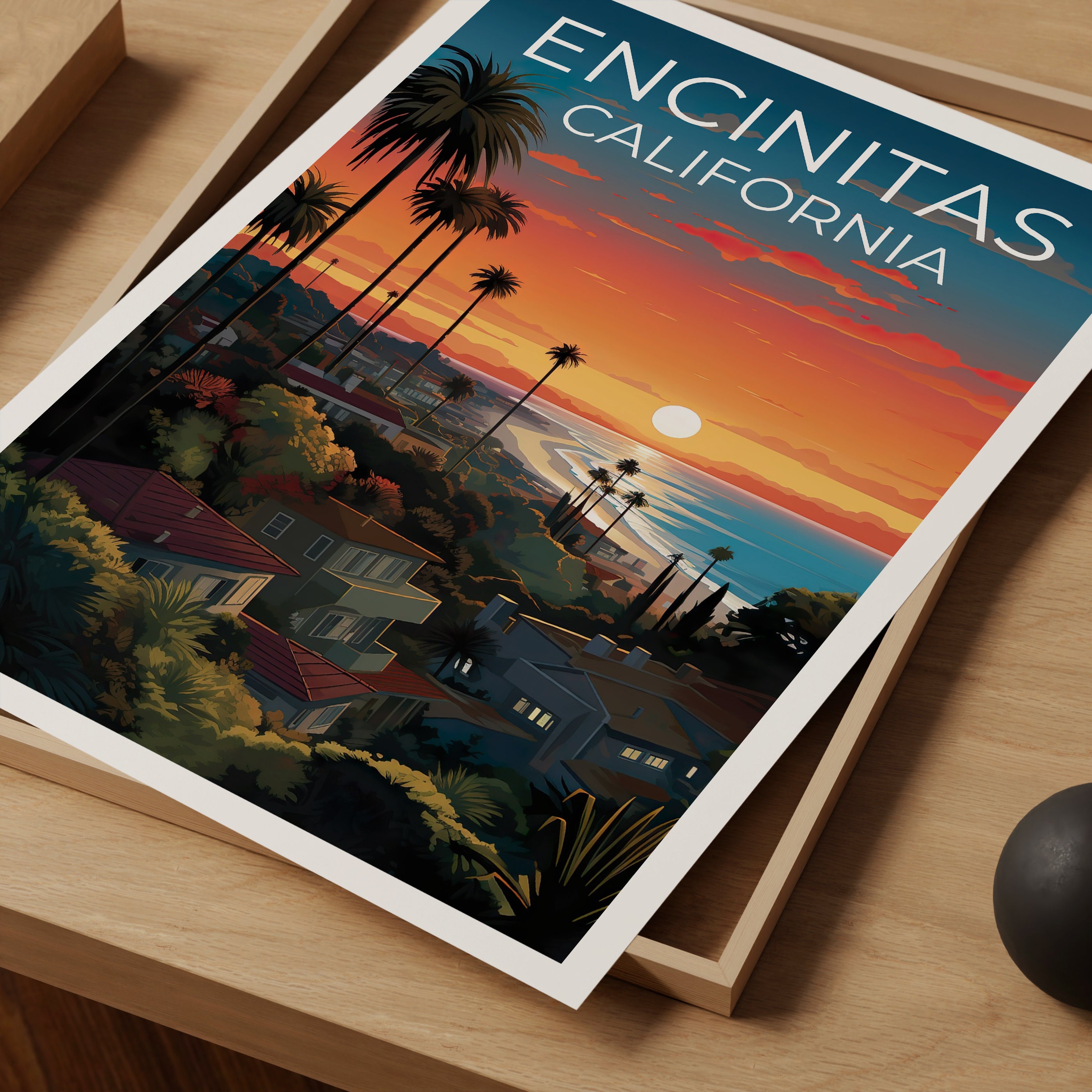 Encinitas Travel Poster, California Wall Art, California Print ...