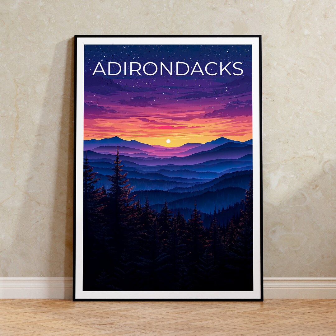 Adirondacks Poster, Adirondacks Print, New York Poster, Mountain Print ...