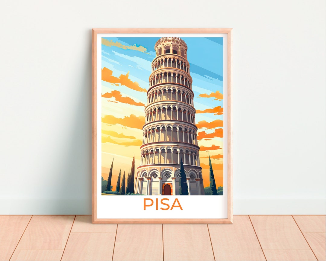 Leaning Tower of Pisa Poster, Italy Wall Art, Leaning Tower of Pisa ...