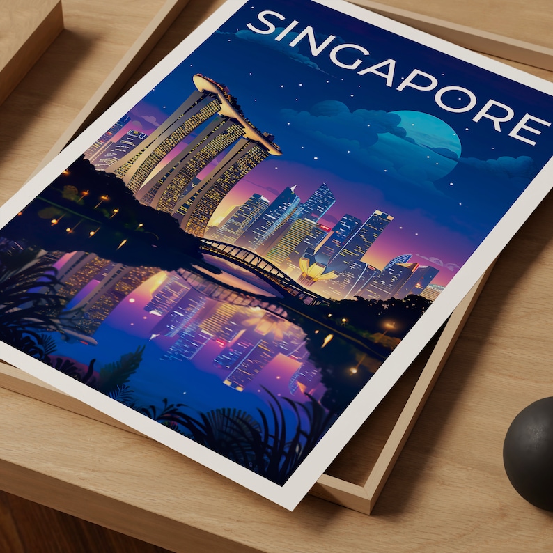 Singapore Travel Poster Singapore Wall Art Singapore Print - Etsy
