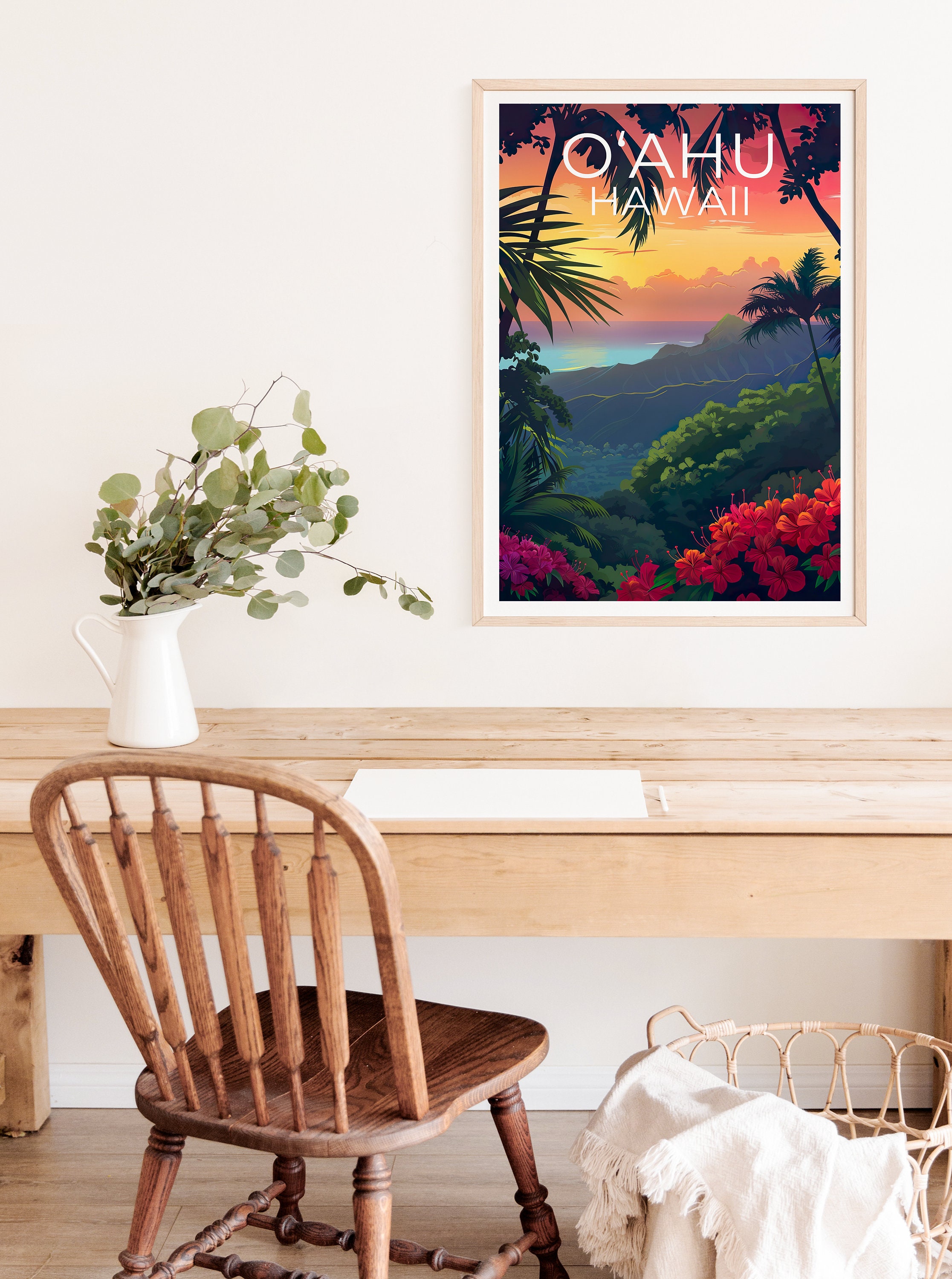 O‘ahu Poster, O‘ahu Print, Hawaii Poster, Hawaii Print, Oahu Poster ...