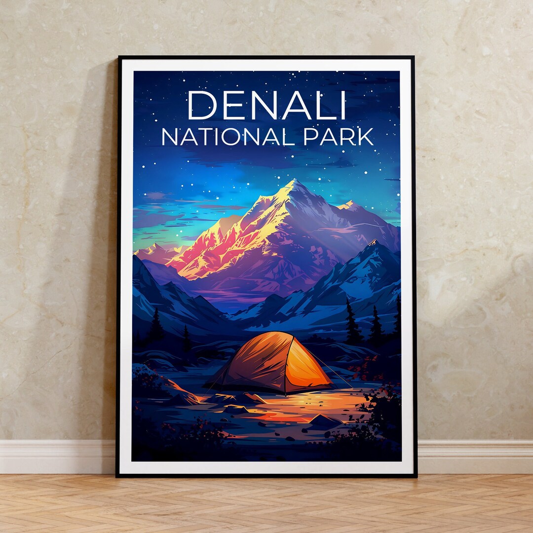 Denali National Park Poster, Denali Print, Alaska Poster, Alaska Print ...