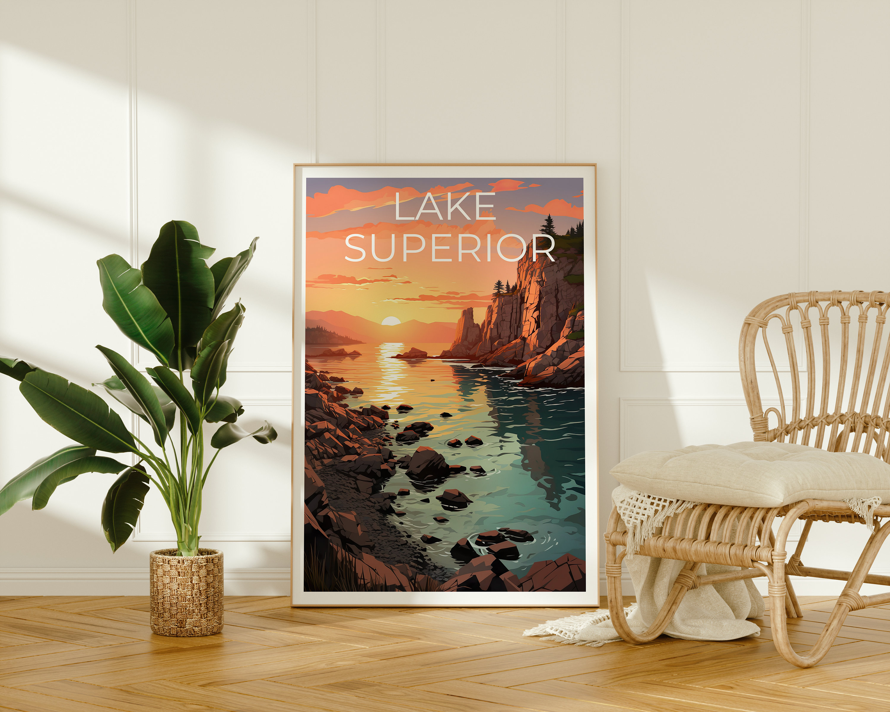 Lake Superior Poster, Lake Superior Art, Great Lakes Poster, Great ...