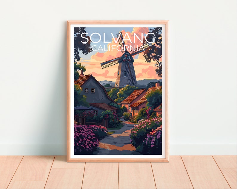 Solvang Poster, Solvang Print, California Art, California Print ...