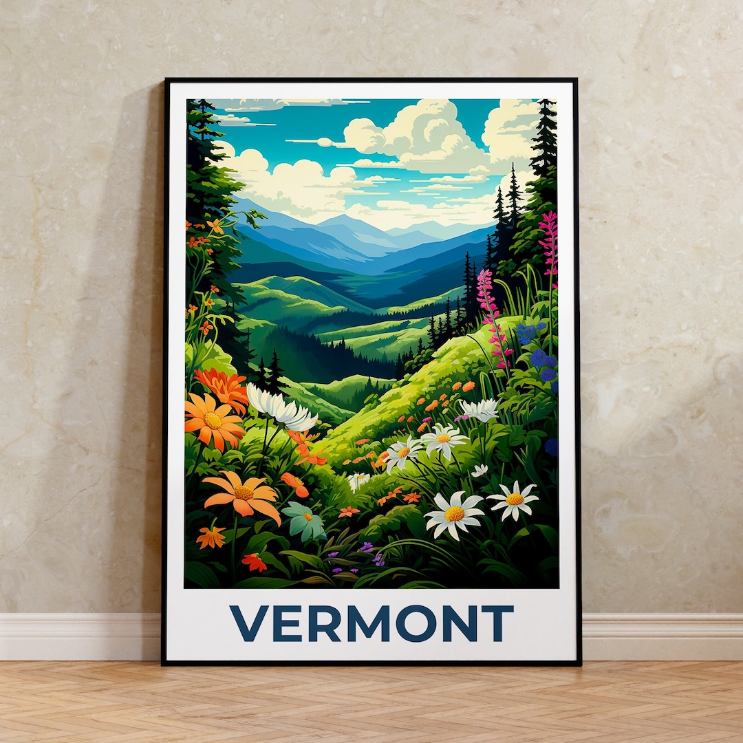 Vermont Poster, Vermont Print, Green Mountains Poster, Green Mountains ...