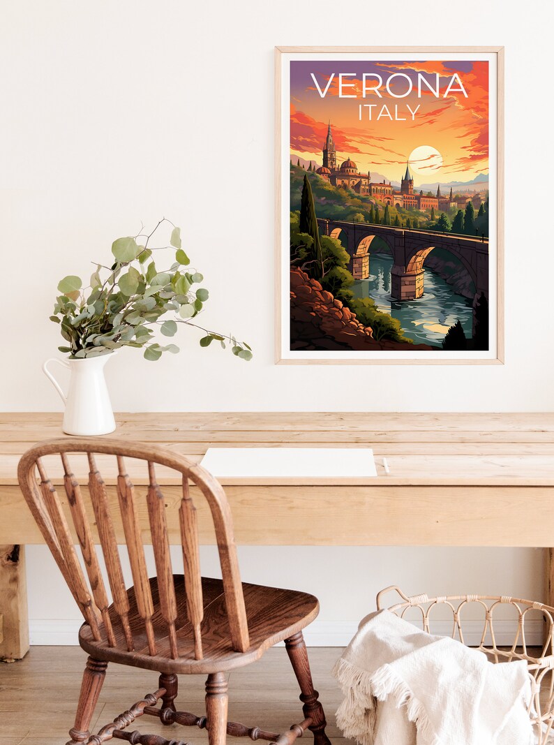 Verona Travel Poster, Italy Wall Art, Italy Print, Verona Poster, Italy ...