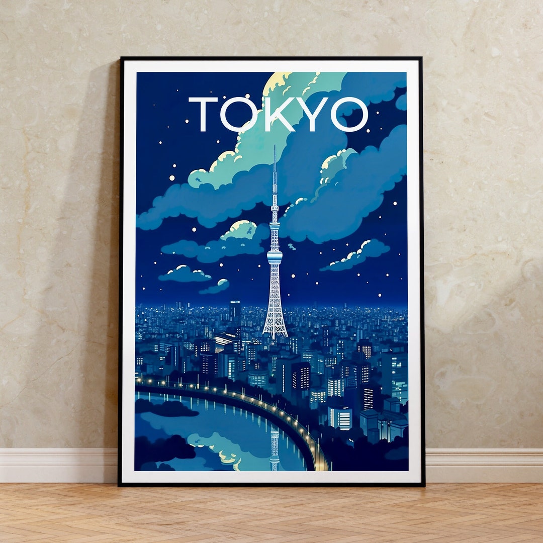Tokyo Travel Poster, Tokyo Skytree Wall Art, Tokyo Print, Japan Poster ...