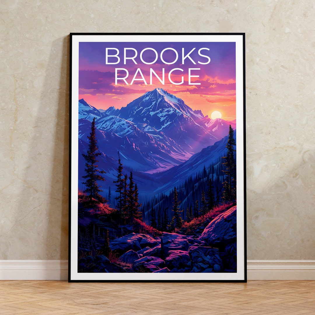 Brooks Range Poster, Arctic Mountain Wall Print, Arctic Wilderness Art ...