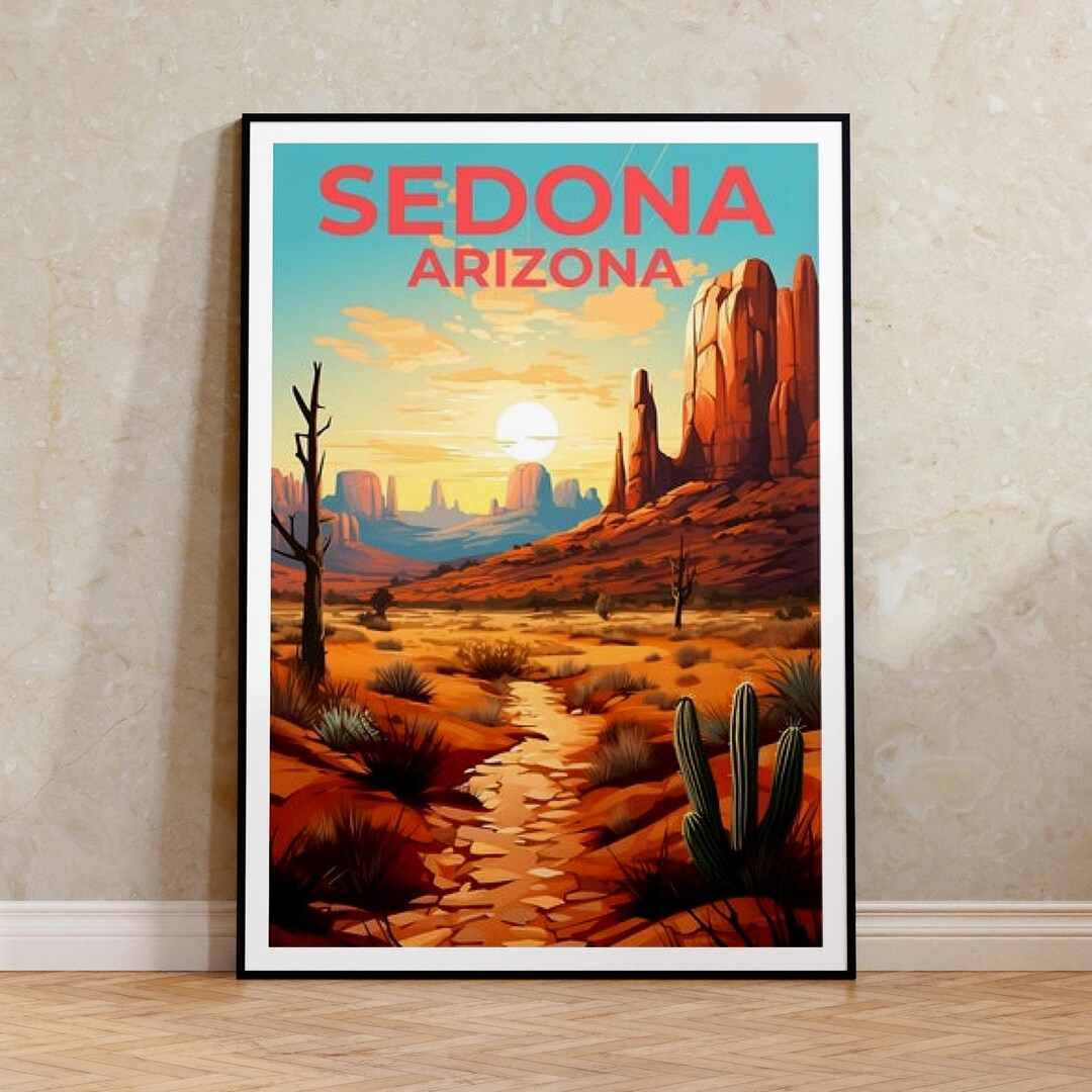 Sedona Travel Poster, Arizona Wall Art, Arizona Print, Sedona Poster ...