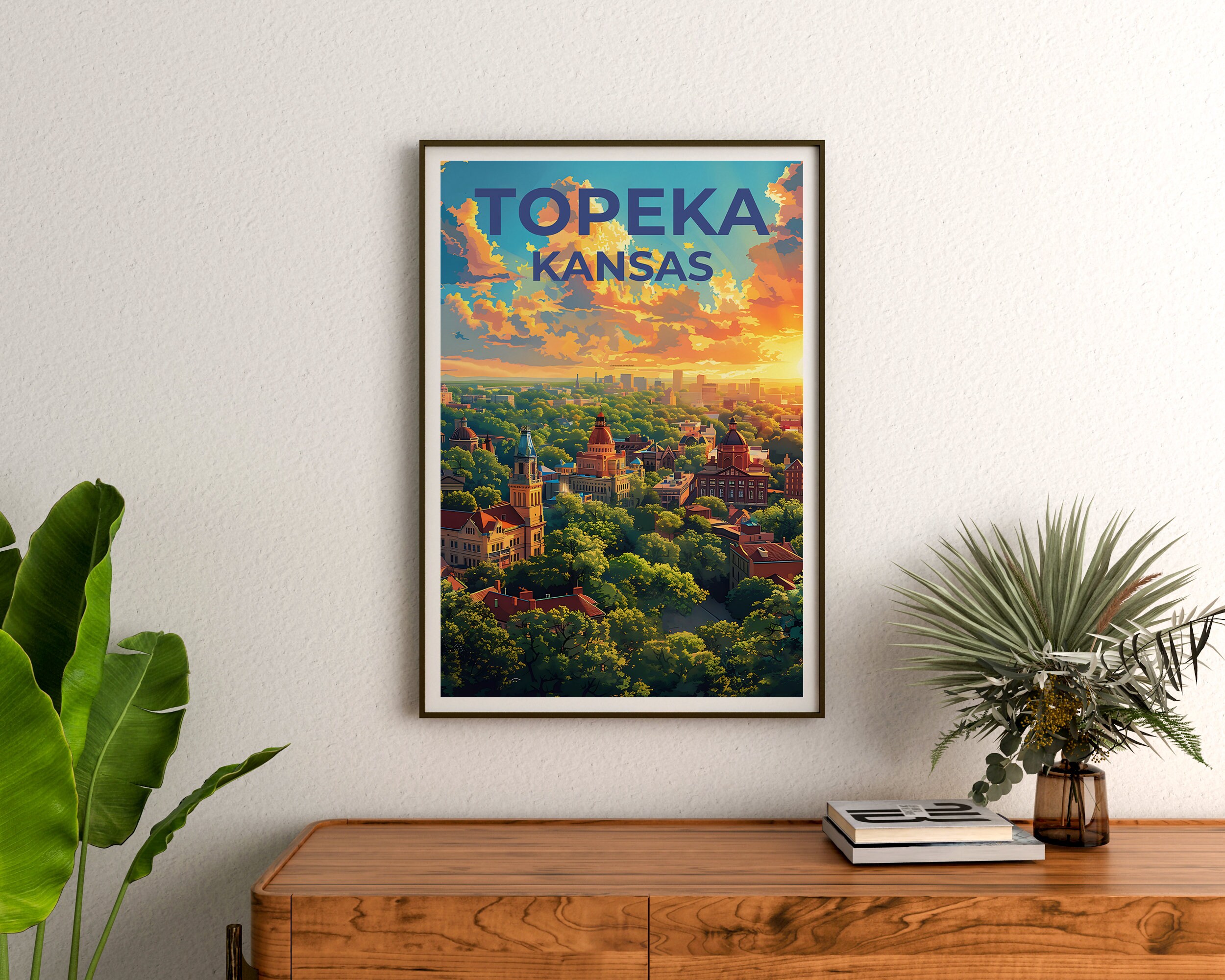 Topeka Poster, Topeka Print, Kansas Art, Kansas Print, Topeka Travel ...