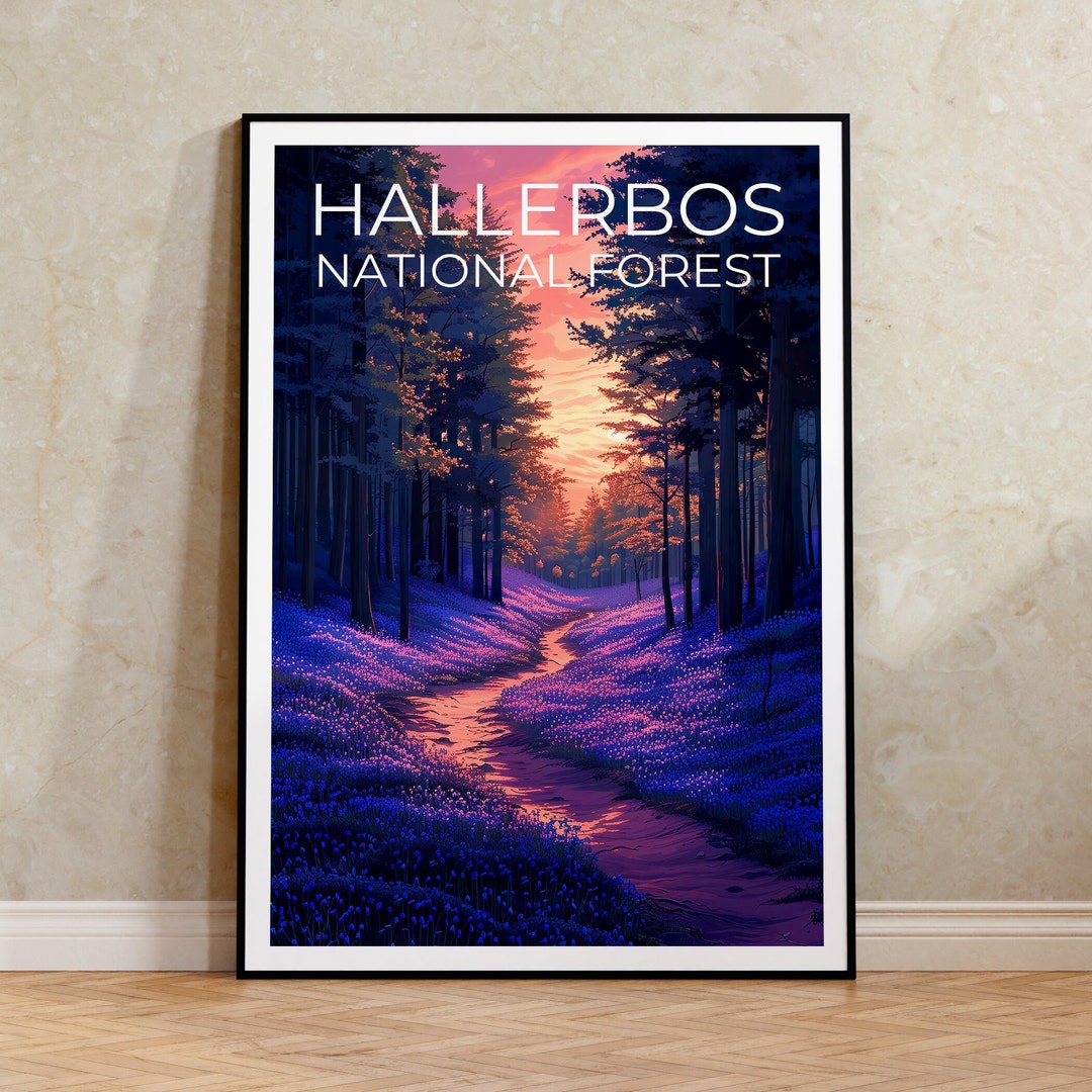 Hallerbos Forest Poster, Bluebell Woods Aesthetic, Belgium Nature Lover ...
