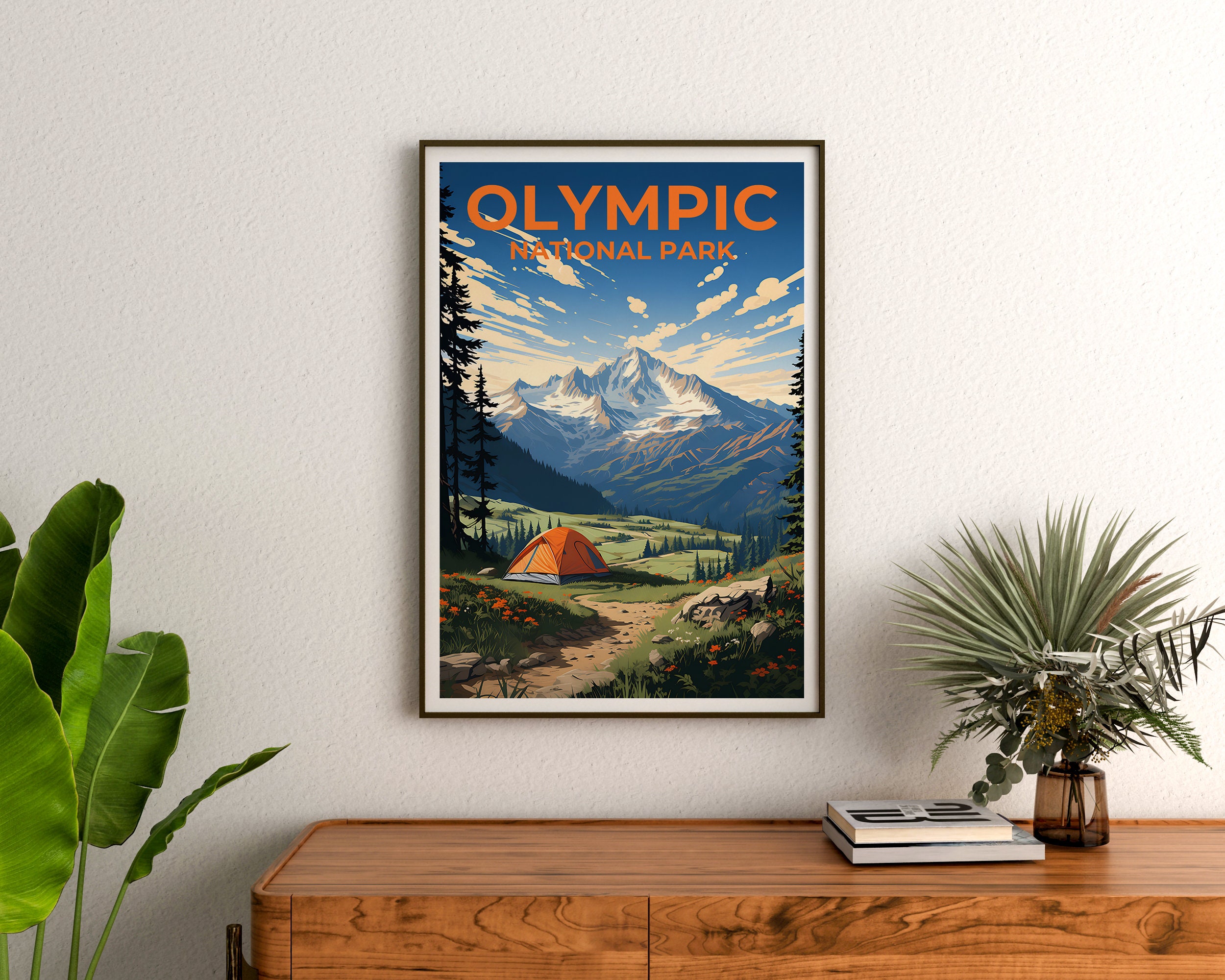Olympic Travel Poster, Washington State Wall Art, Washington State ...