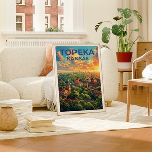 Topeka Poster, Topeka Print, Kansas Art, Kansas Print, Topeka Travel ...