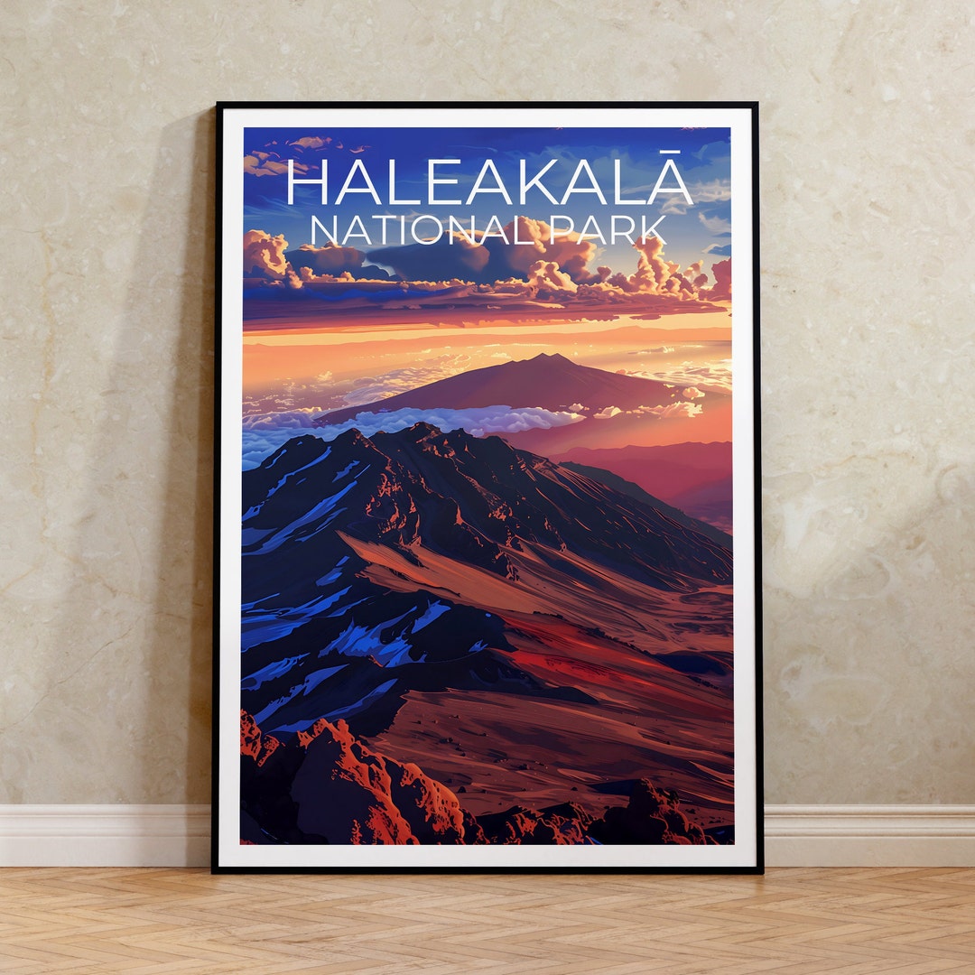 Haleakalā National Park Poster, Hawaii Print, Hawaii Poster, Haleakala Print, Haleakala Travel ...