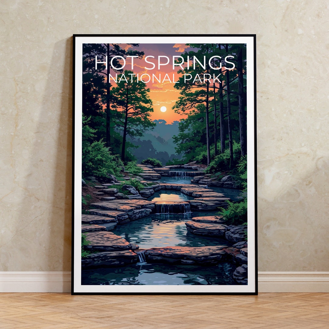 Hot Springs Travel Poster, Arkansas Wall Art, Arkansas Print, Hot ...