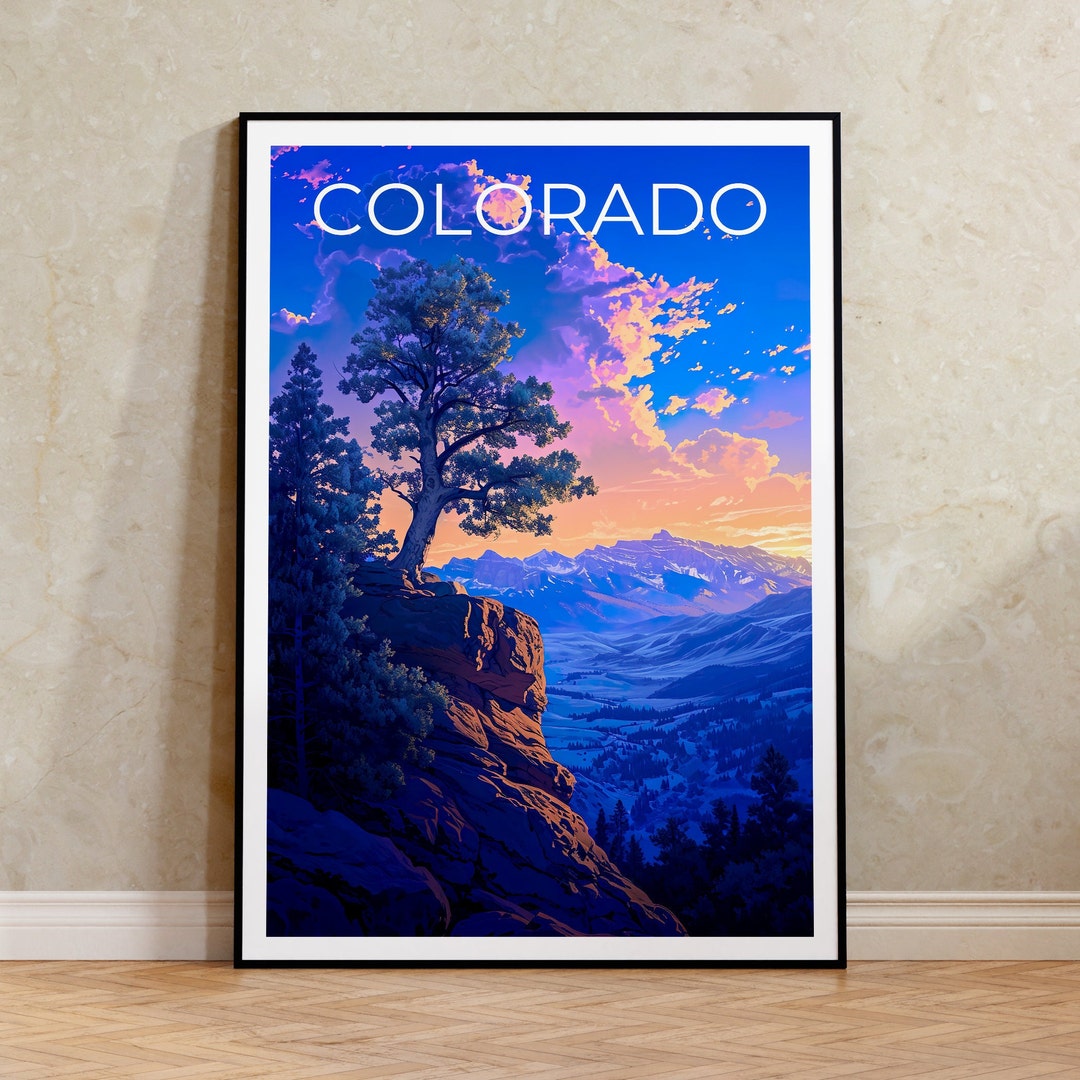 Colorado Travel Poster, Mountain Wall Art, Mountain Print, Colorado ...
