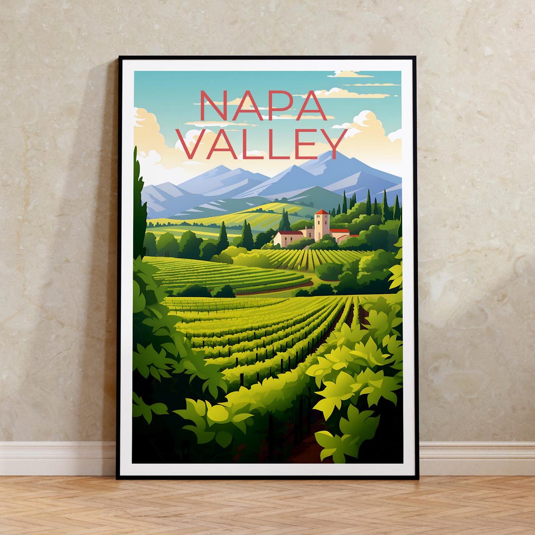 Napa Valley Travel Poster, California Wall Art, California Print, Napa ...
