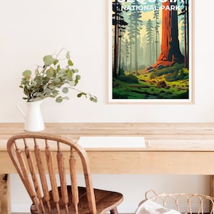 Sequoia Travel Poster, California Wall Art, California Print, Sequoia ...