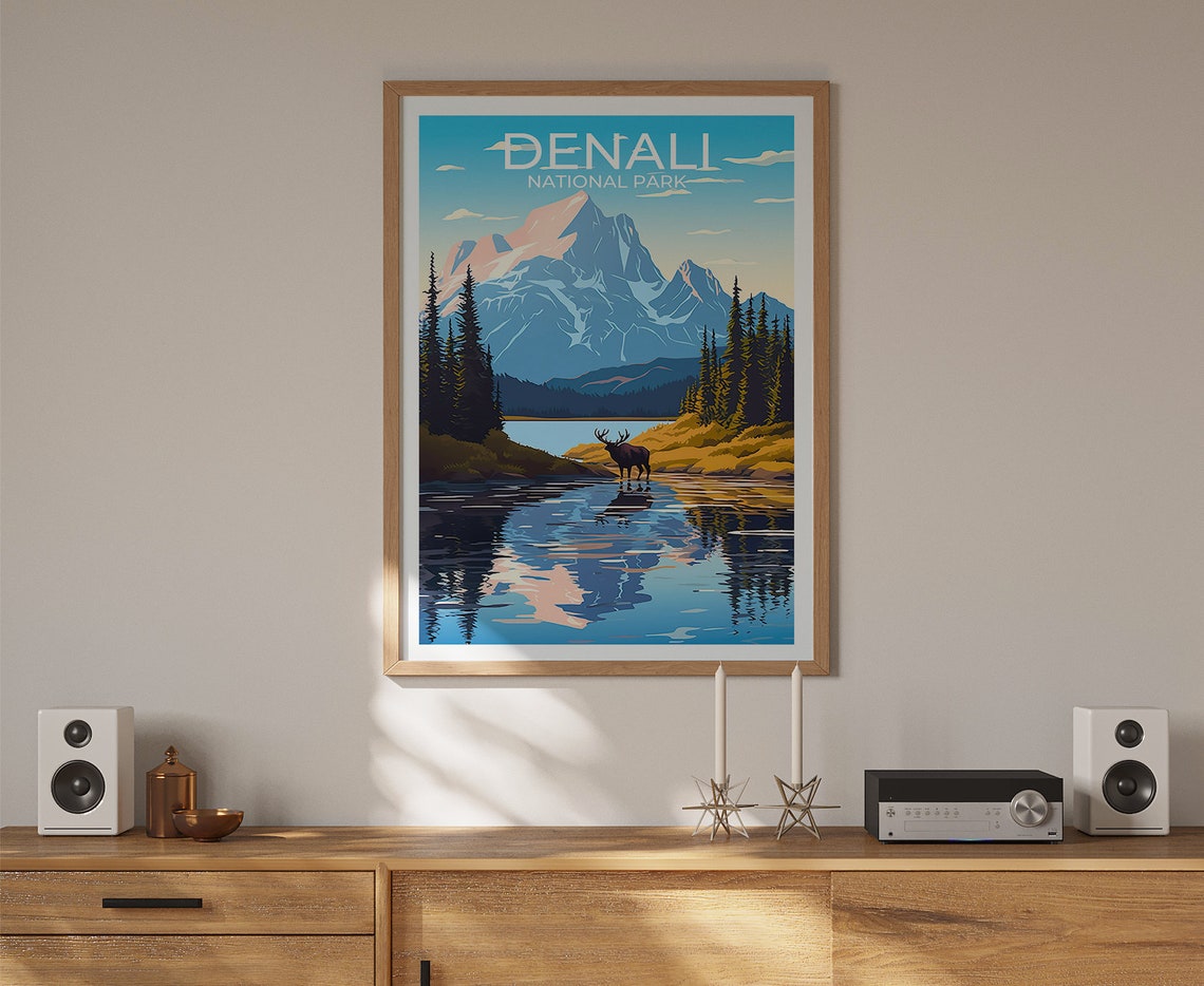 Denali National Park Poster Denali Art Alaska Print Denali - Etsy