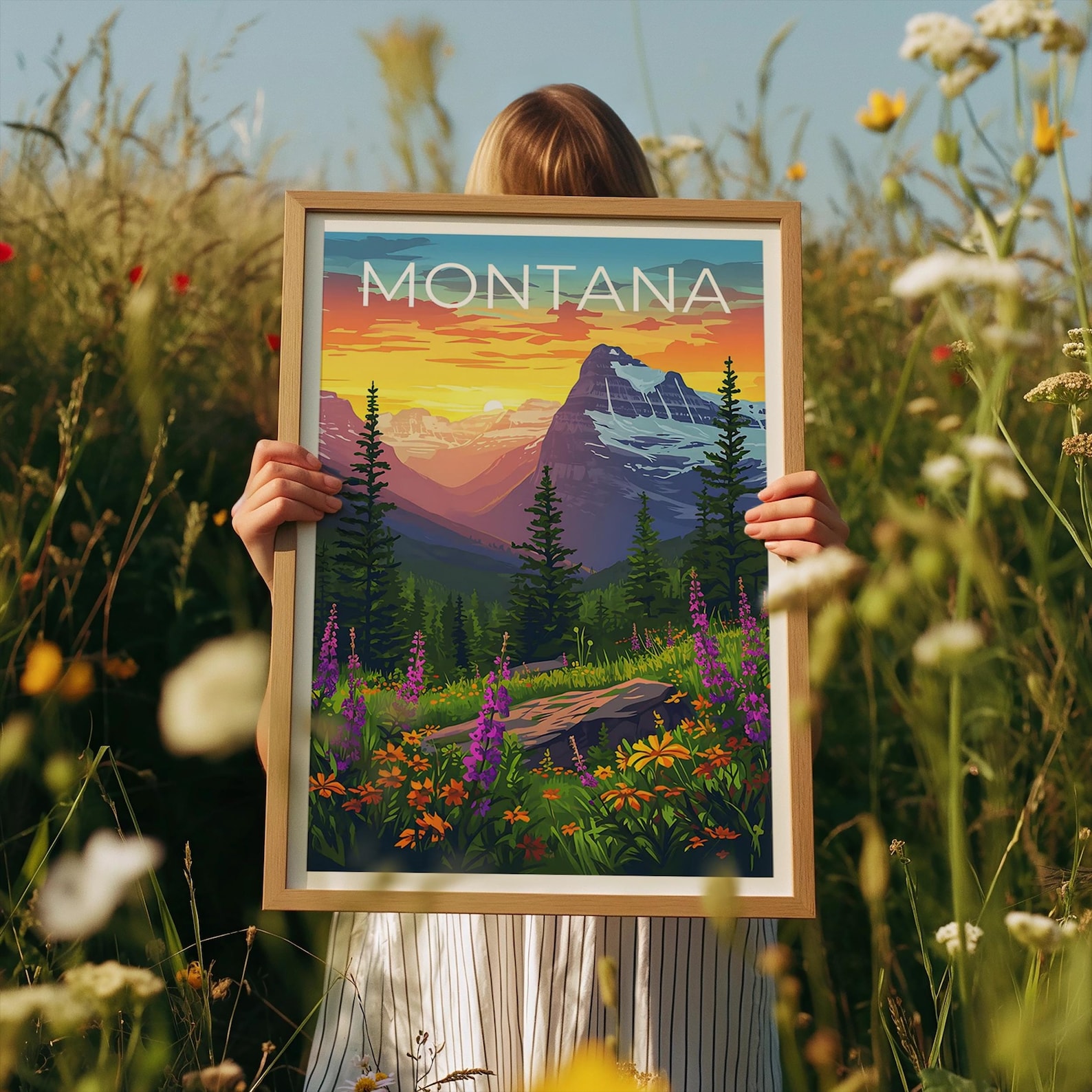 Montana Travel Poster, Montana Wall Art, Montana Print, Montana Poster ...