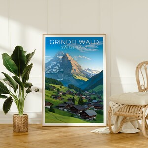 Grindelwald Travel Poster, Switzerland Wall Art, Switzerland Print ...