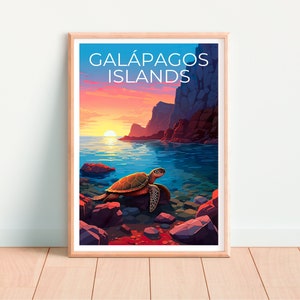 Galápagos Islands Poster, Galapagos Poster, Turtle Art, Turtle Print ...