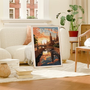 Seville Travel Poster, Spain Wall Art, Spain Print, Seville Poster ...