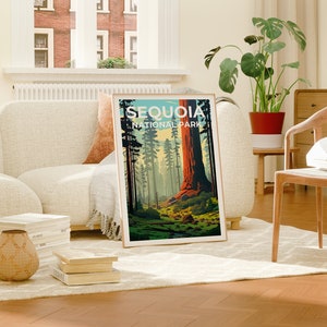 Sequoia Travel Poster, California Wall Art, California Print, Sequoia ...