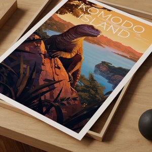 Komodo Travel Poster, Komodo Dragon Wall Art, Komodo Dragon Print ...