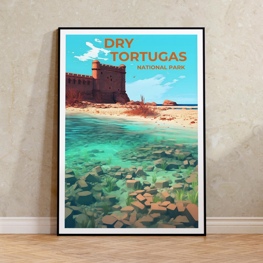 Dry Tortugas Travel Poster, Florida Wall Art, Florida Print, Dry ...