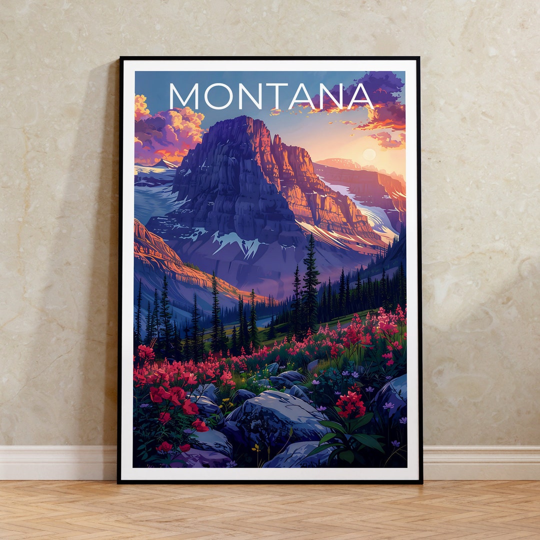 Montana Poster, Montana Print, Mountain Poster, Mountain Print, Montana ...
