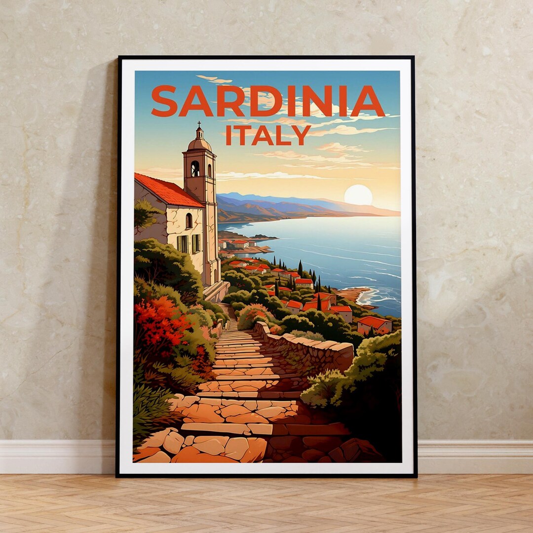 Sardinia Travel Poster, Italy Wall Art, Italy Print, Sardinia Poster ...