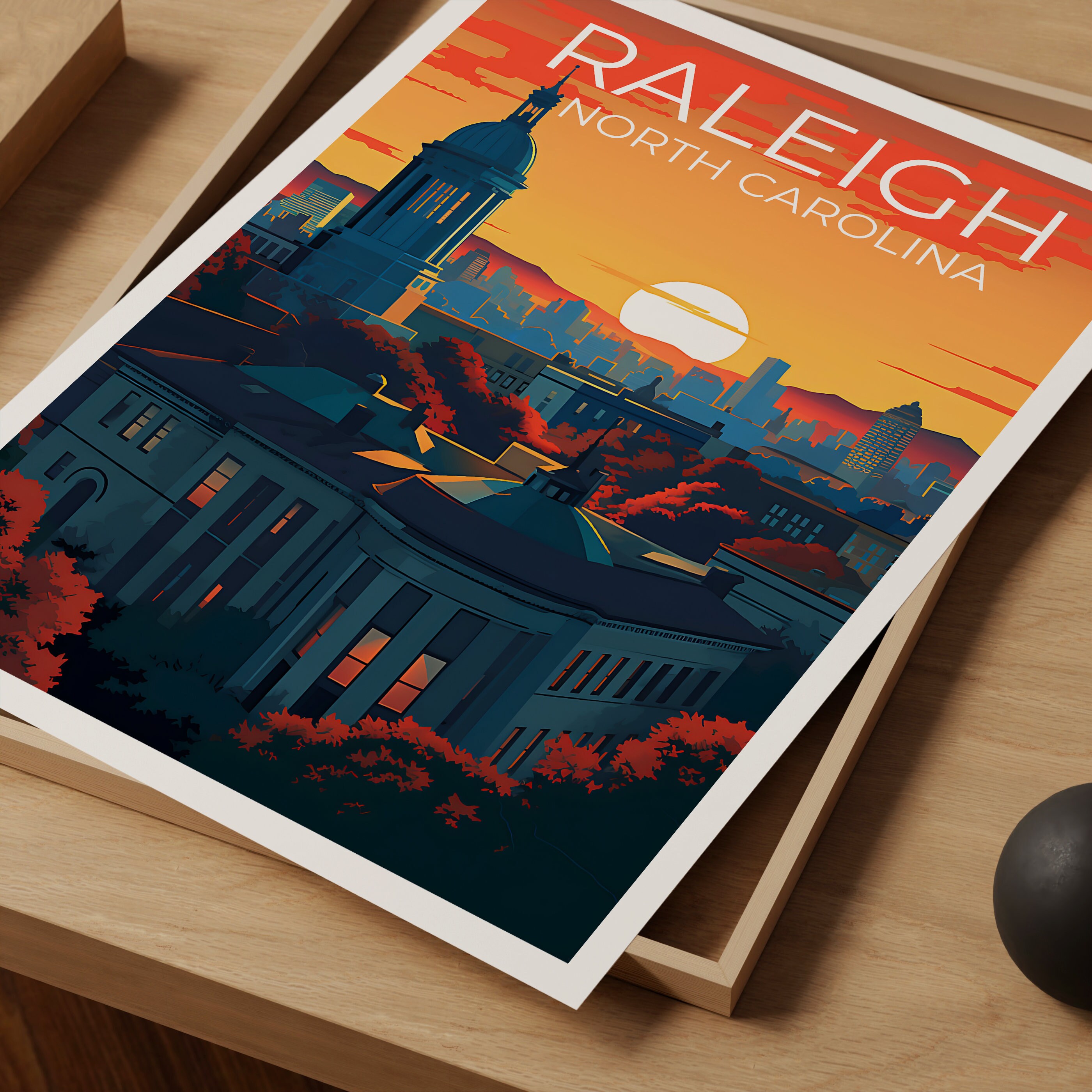Raleigh Travel Poster, North Carolina Wall Art, North Carolina Print ...