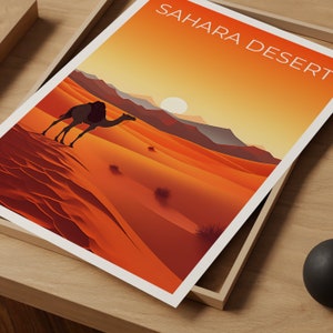 Sahara Desert Travel Poster, Africa Wall Art, Africa Print, Sahara ...