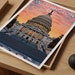 Washington DC Travel Poster, Capitol Building Wall Art, Capitol ...