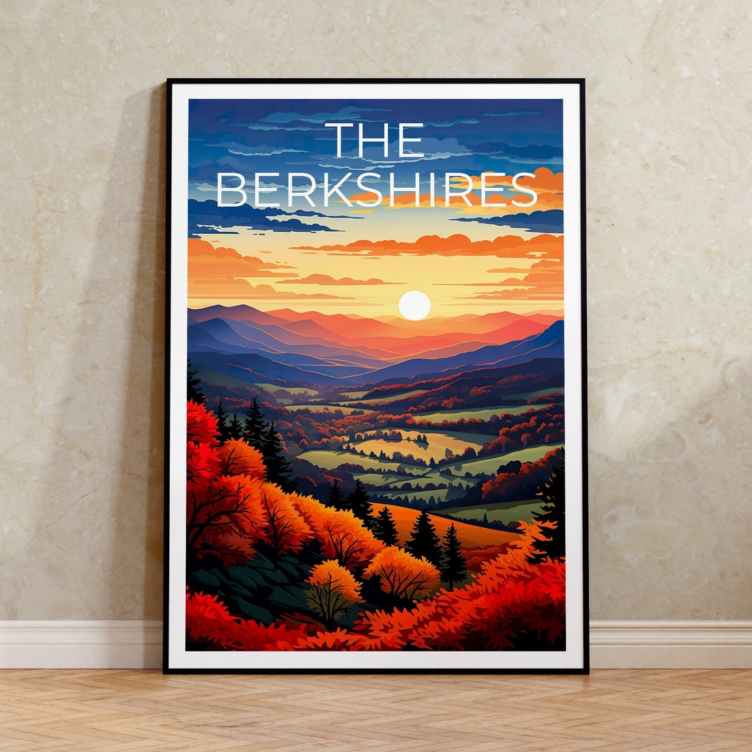 Berkshires Poster, Berkshires Print, Massachusetts Art, Massachusetts ...