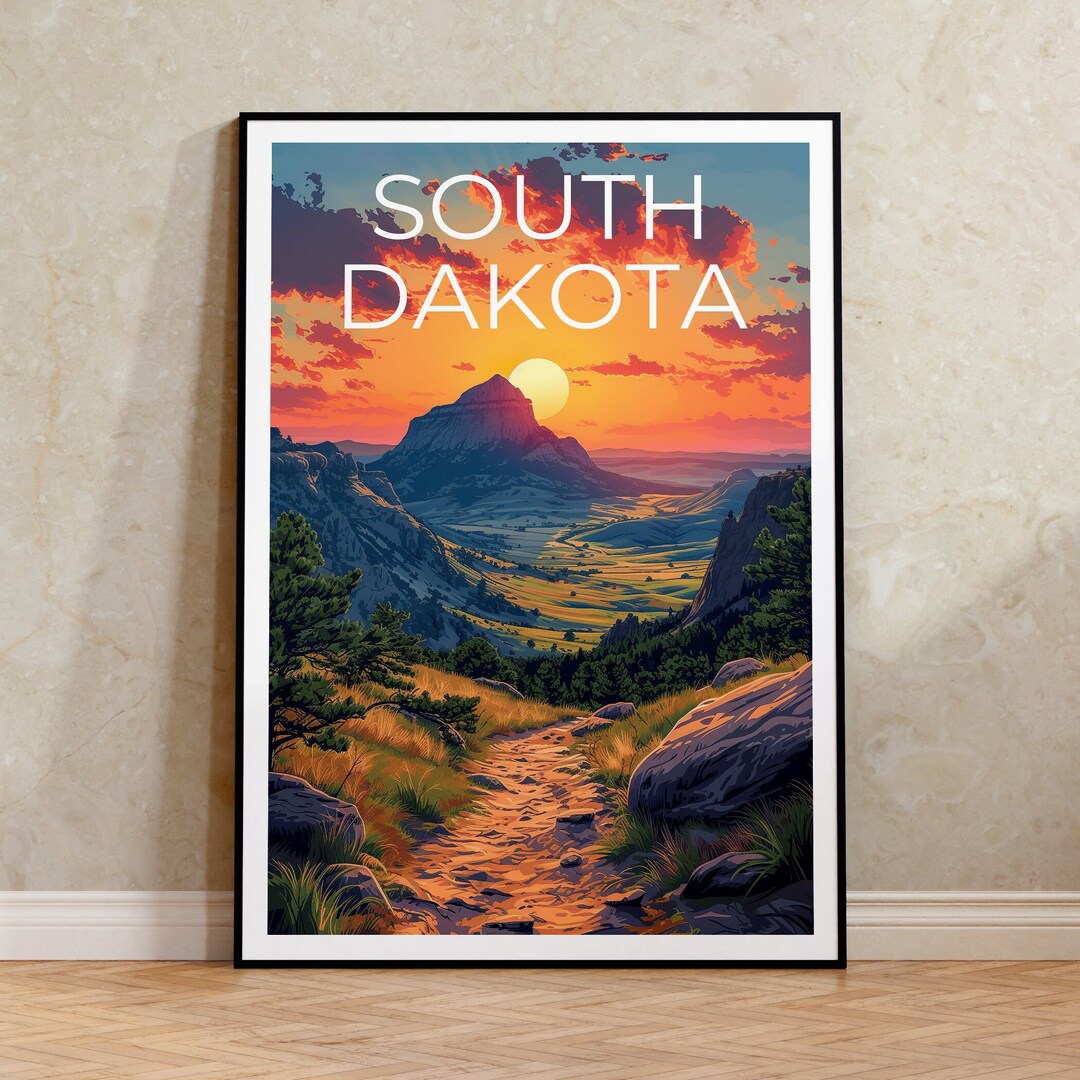 South Dakota Travel Poster, South Dakota Wall Art, South Dakota Print ...