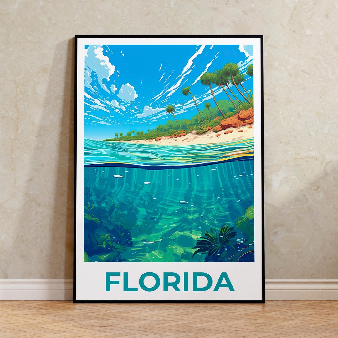 Florida Poster, Coastal Print, Florida Art, Florida Print, Beach Poster ...