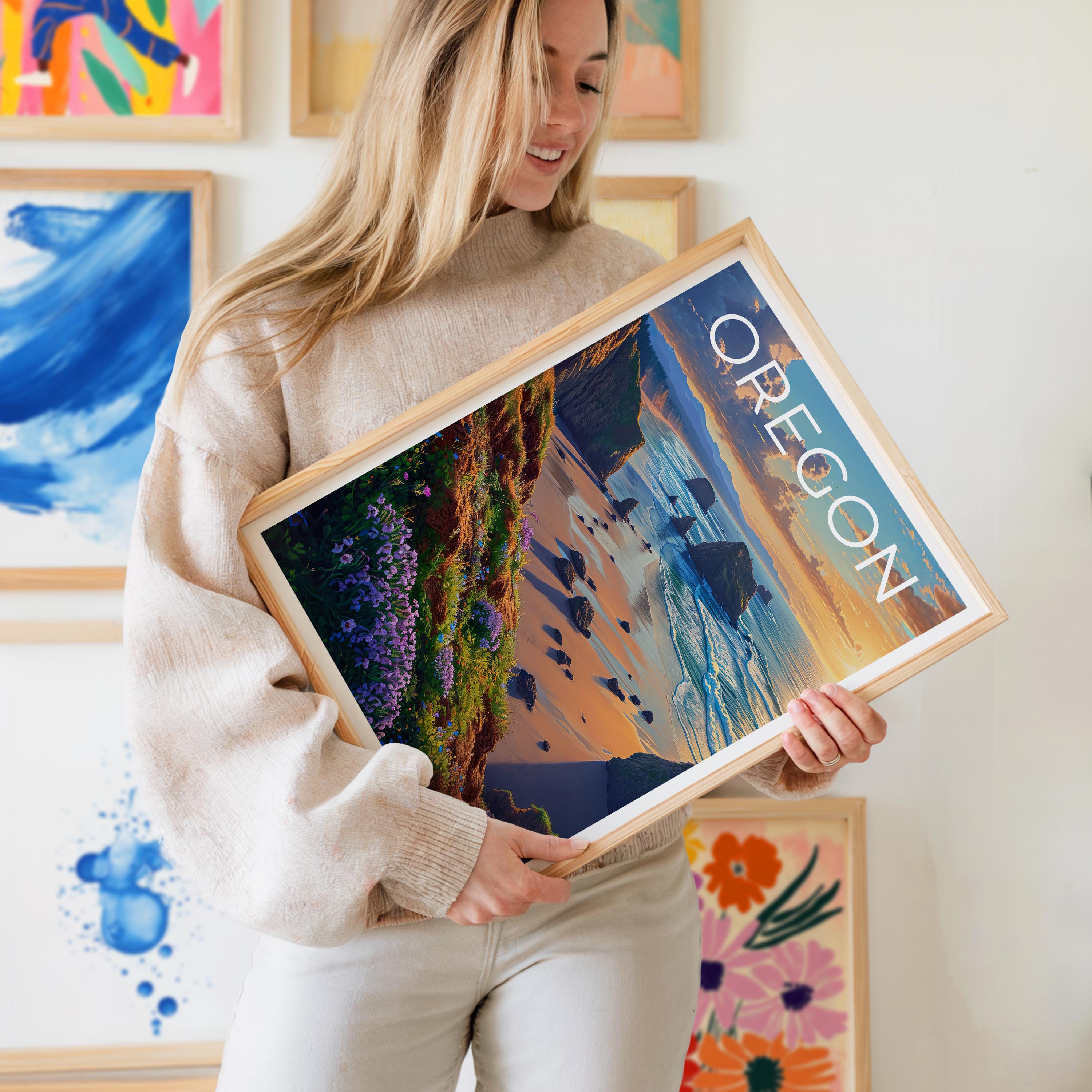 Oregon Travel Poster, Oregon Coast Wall Art, Oregon Coast Print, Oregon ...
