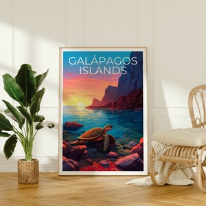 Galápagos Islands Poster, Galapagos Poster, Turtle Art, Turtle Print ...