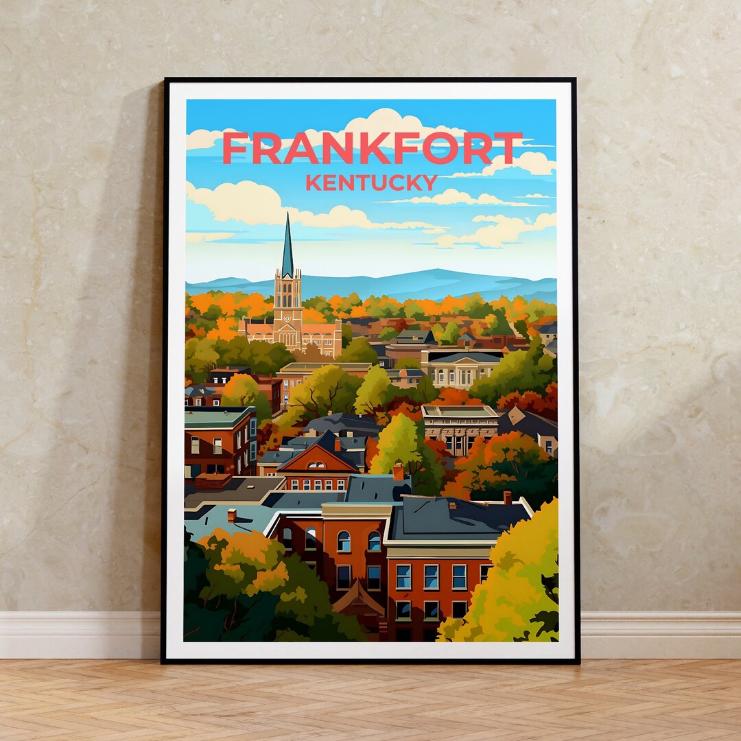 Frankfort Travel Poster, Kentucky Wall Art, Kentucky Print, Frankfort ...