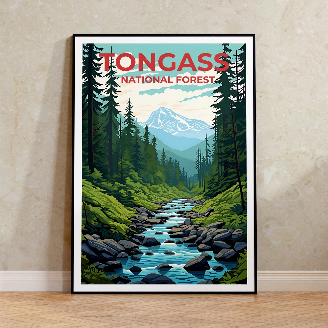 Tongass National Forest Travel Poster, Alaska Wall Art, Alaska Print ...