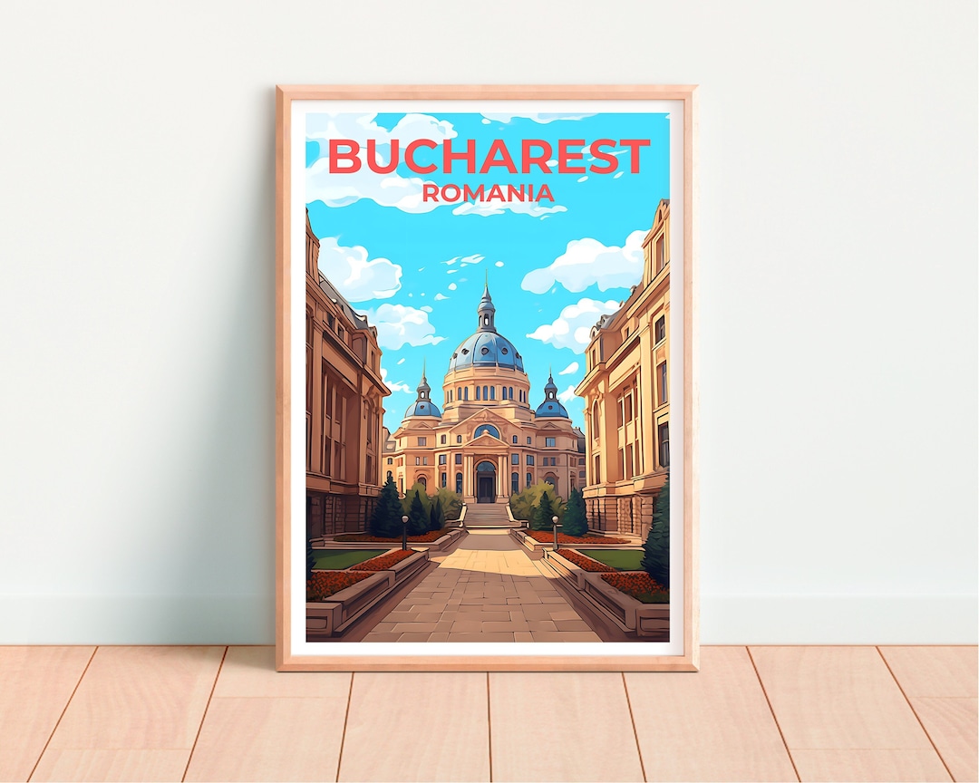 Bucharest Travel Poster, Romania Wall Art, Romania Print, Bucharest ...