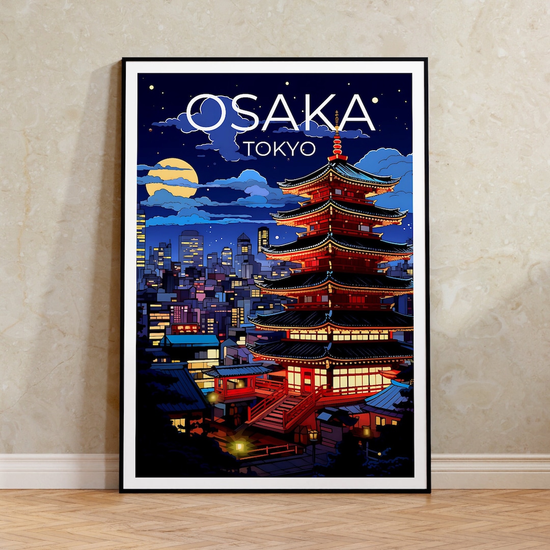 Osaka Travel Poster, Japan Wall Art, Japan Print, Osaka Poster, Osaka ...