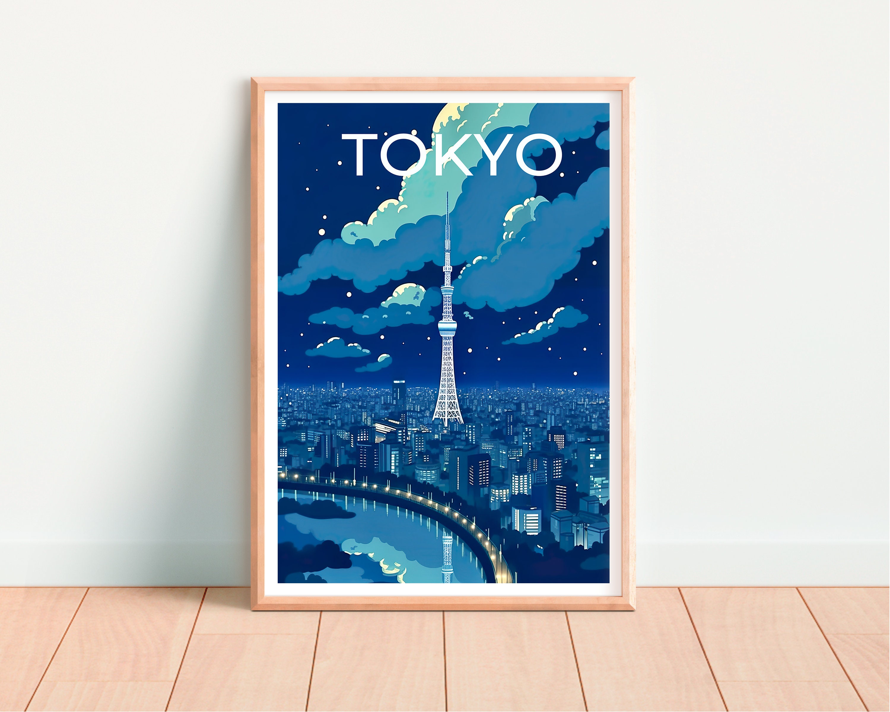 Tokyo Travel Poster Tokyo Skytree Wall Art Tokyo Print - Etsy